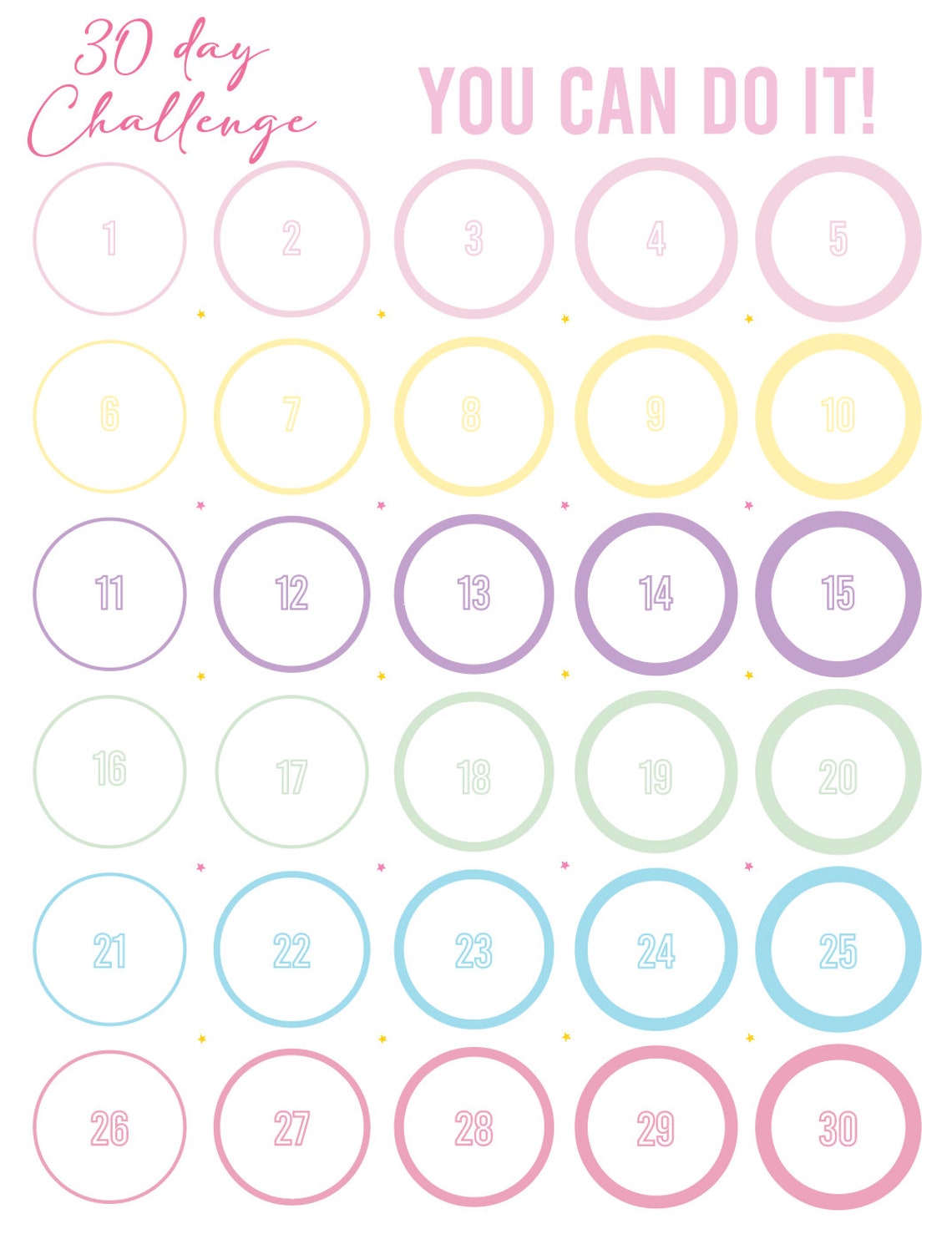 30-day Challenge Chart - Etsy