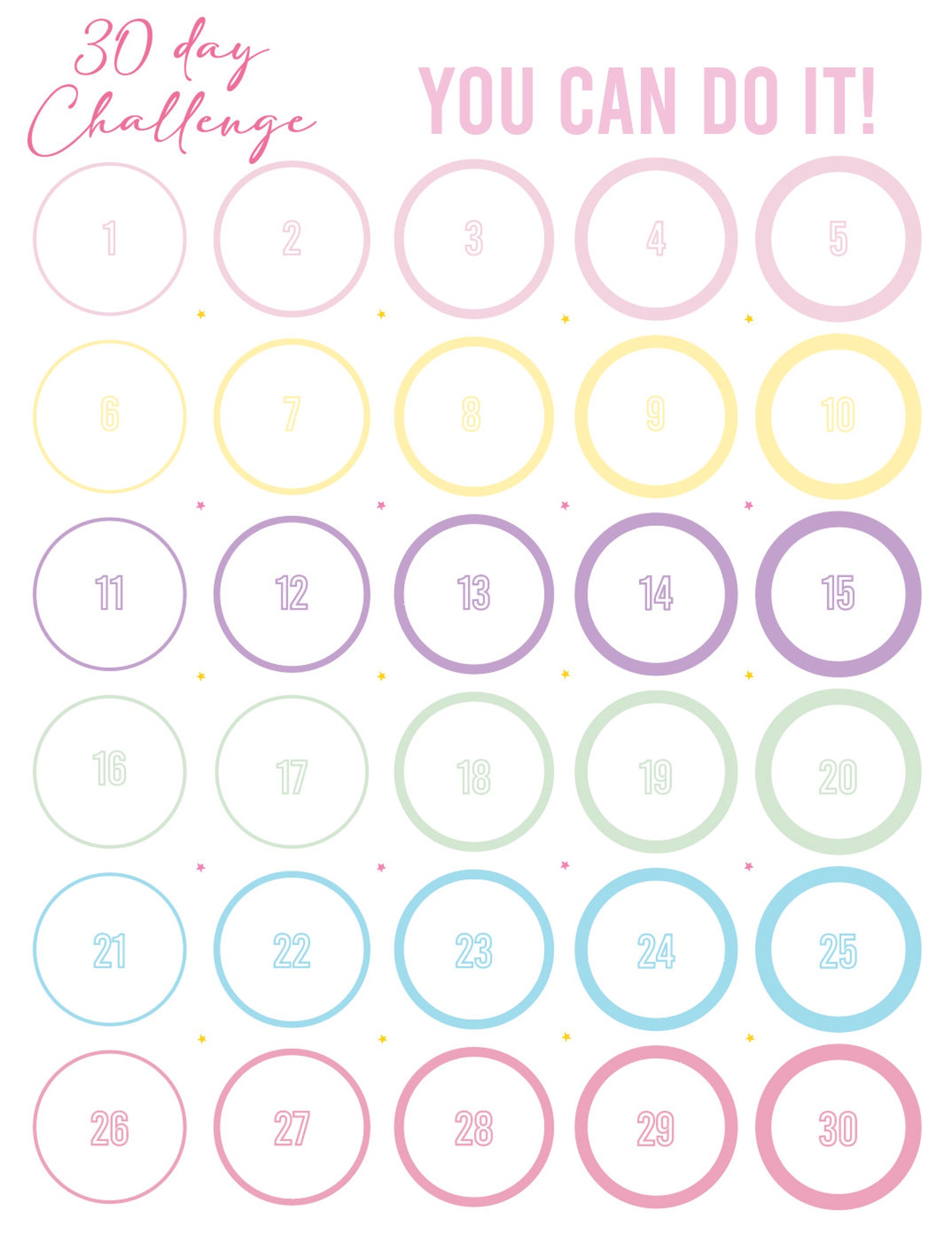 30-day Challenge Chart - Etsy