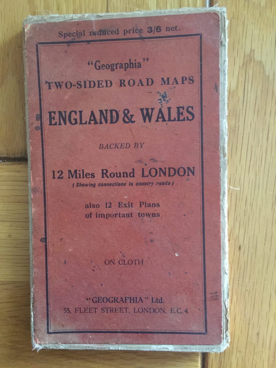 Geographia Two-sided Road Maps Cloth Backed by 12 Miles Round London ...