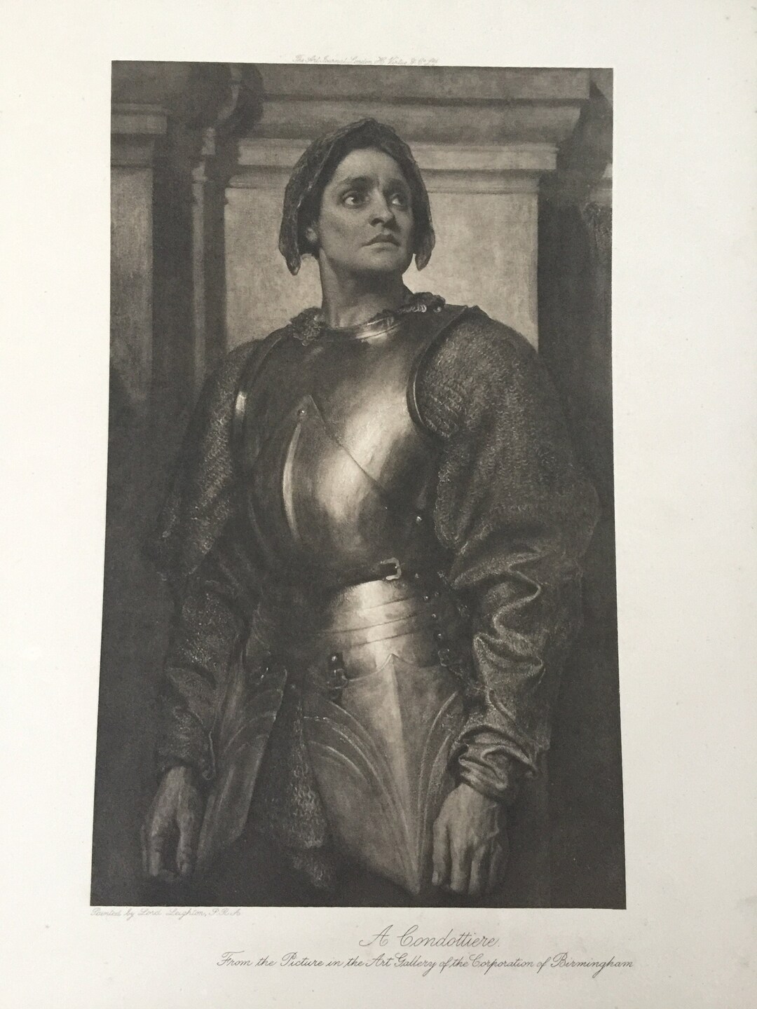 Antique Print Dated C1800's A Condottiere by Lord Leighton From ...