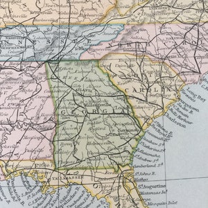 Antique Print C1877 Eastern Division of the United States Map - Etsy
