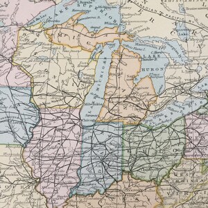 Antique Print C1877 Eastern Division of the United States Map - Etsy
