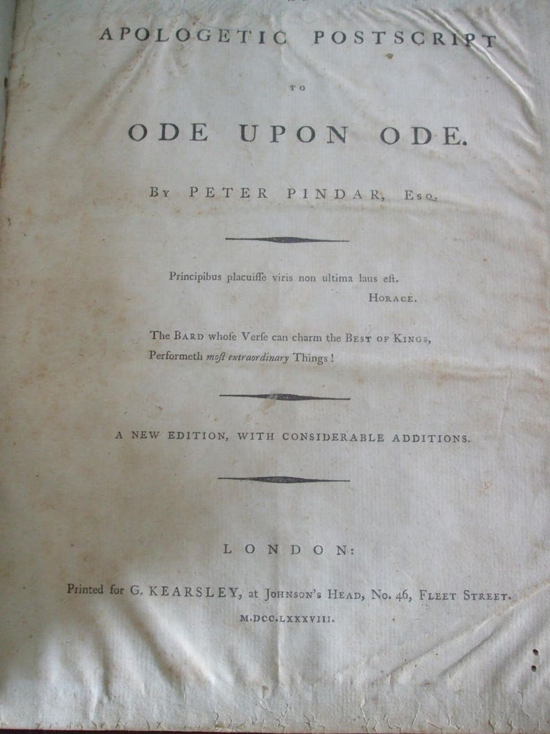 Works of Peter Pindar Book Dated 1788 RARE Numerous Poems Illustrated ...