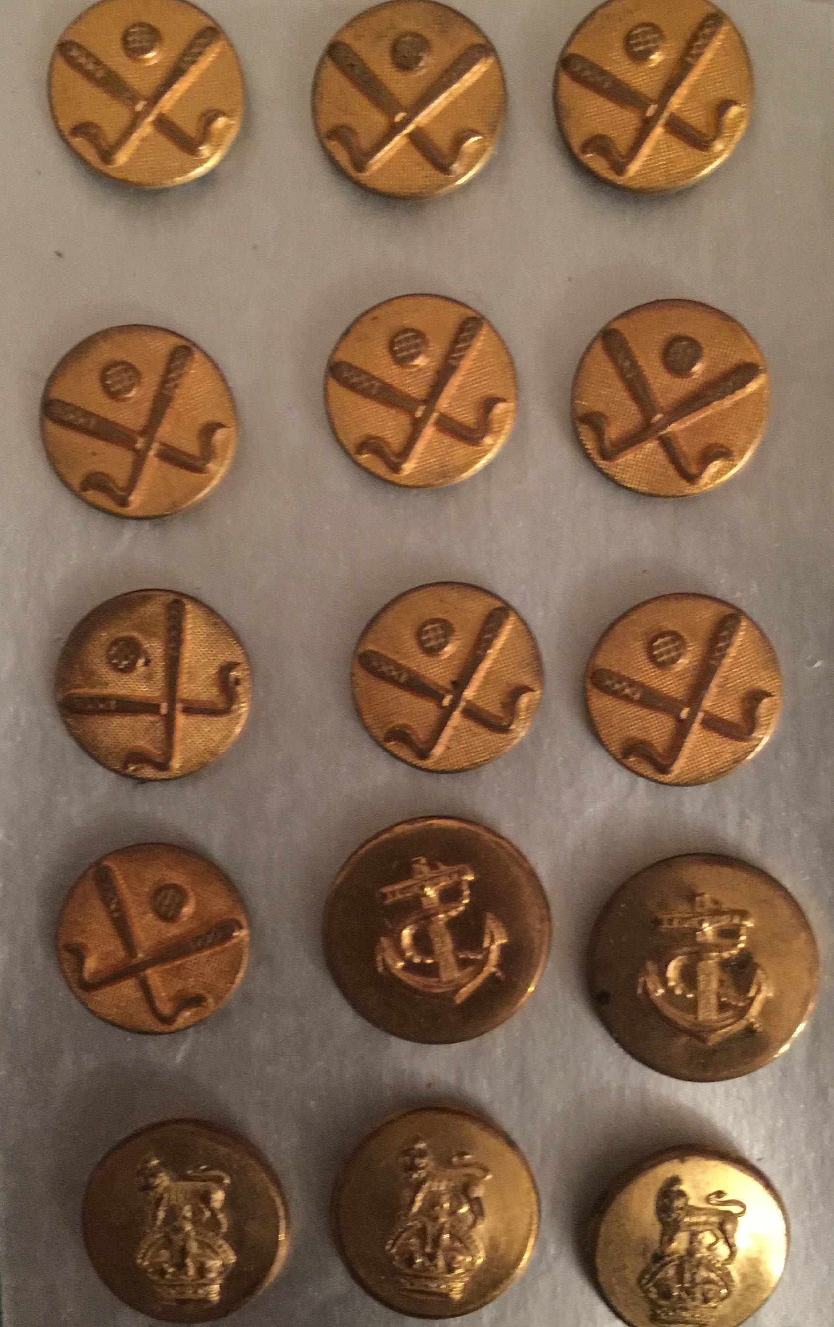 15 Antique Military Navy Buttons Anchor Lion Crown Vintage | Etsy