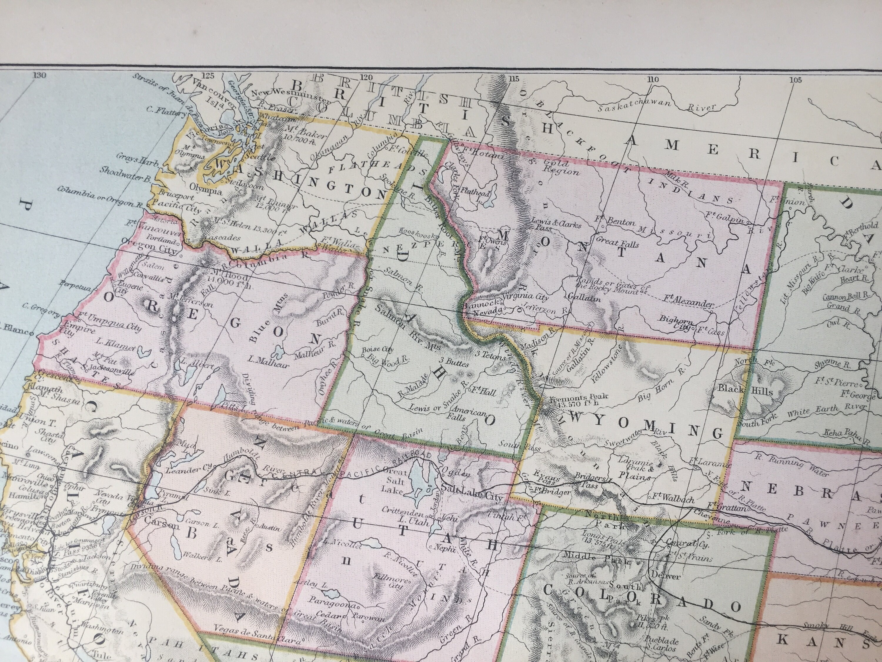 Antique Map Dated C1877 Map of Western Division the United - Etsy