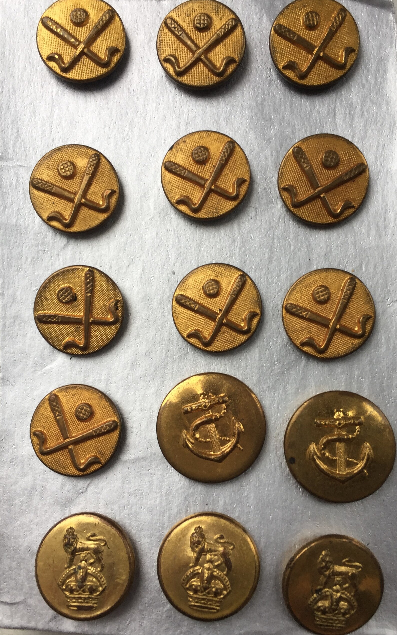 15 Antique Military Navy Buttons Anchor Lion Crown Vintage | Etsy