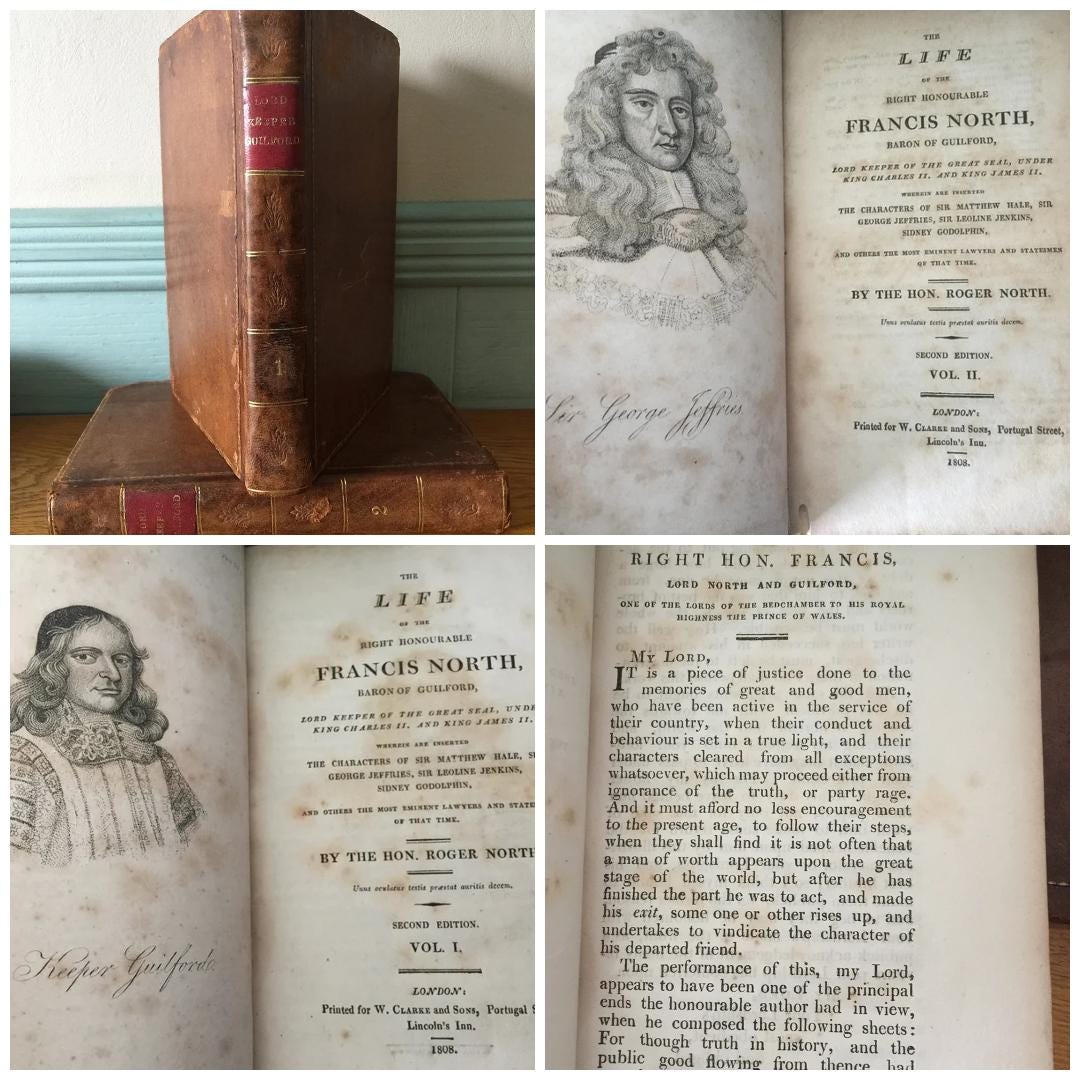 The Life of Francis North 1803 | Hon Roger North | Two Volume ...