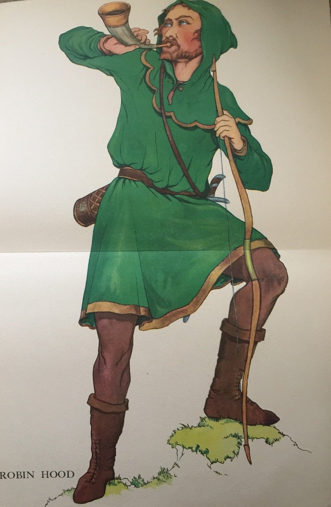 Antique Print Robin Hood | C1930s Lithograph | Legendary Folklore Hero ...