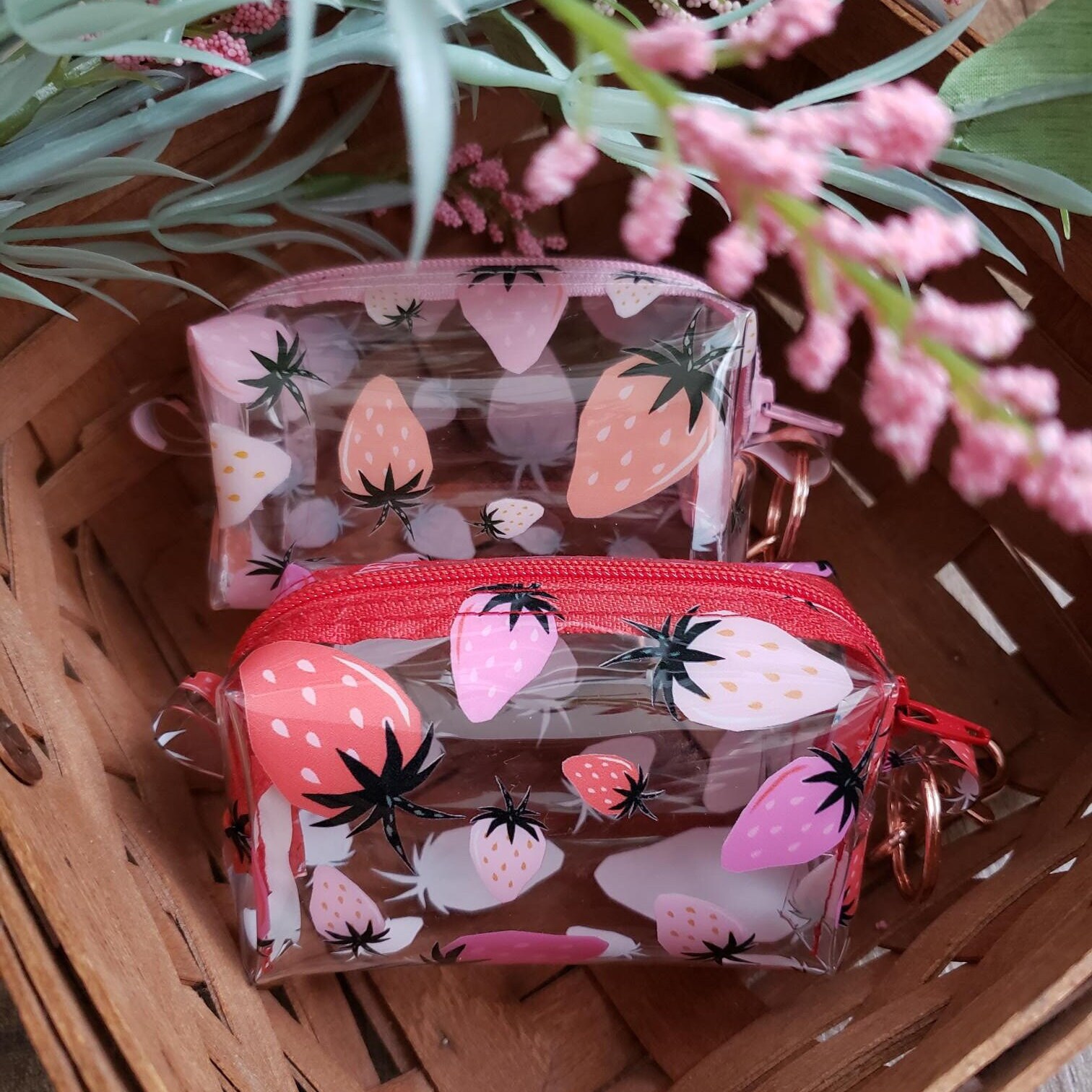 Strawberry Clear Vinyl Mini Boxy Bag | Clear Mini Bag | Clear Boxy ...