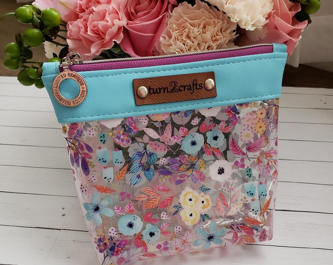 Clear Vinyl Pouch | Multi-colored Floral Pouch | Clear Bag - Etsy