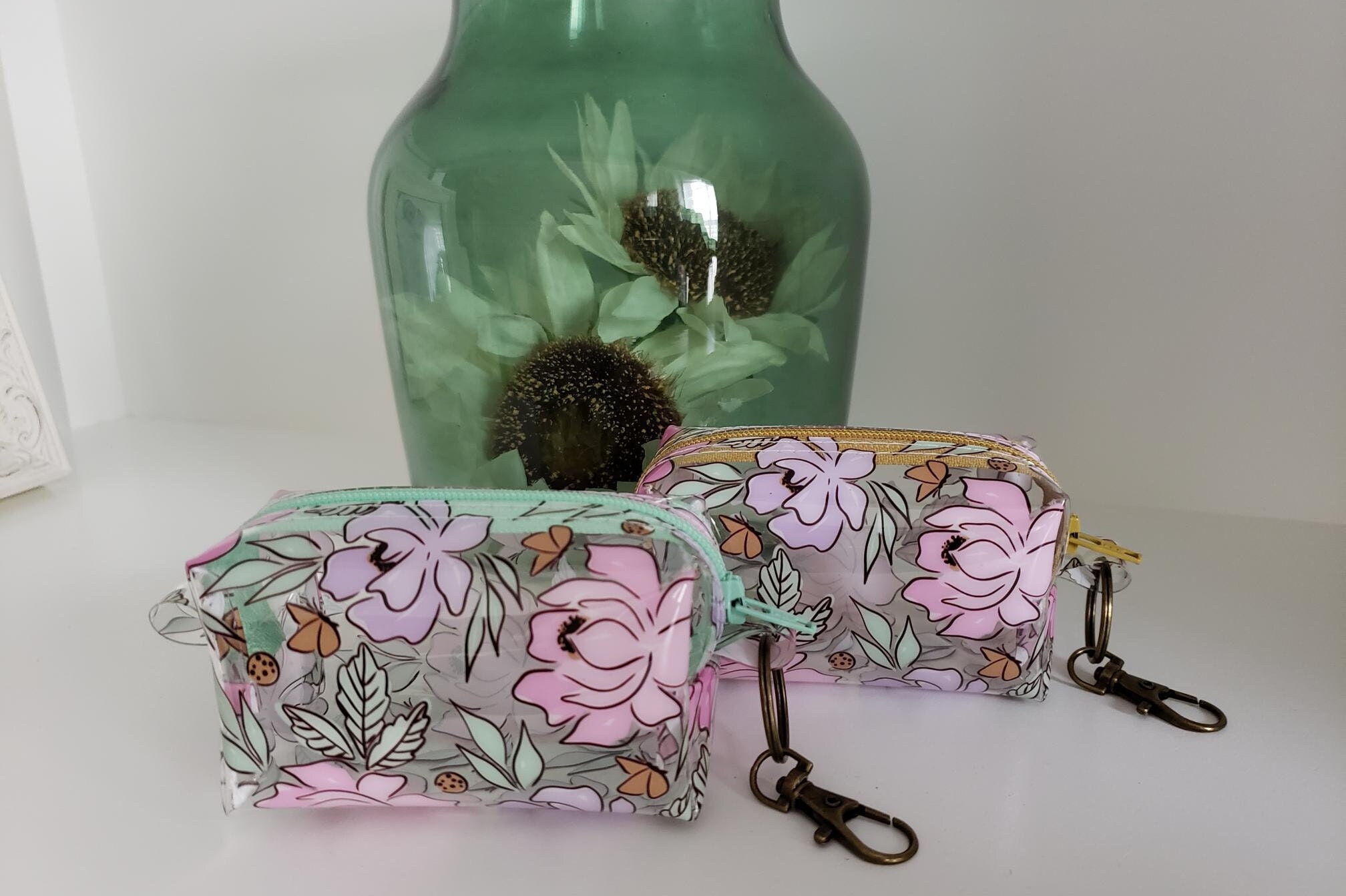 Floral Clear Vinyl Mini Boxy Bag Clear Mini Bag Clear Boxy Keychain - Etsy