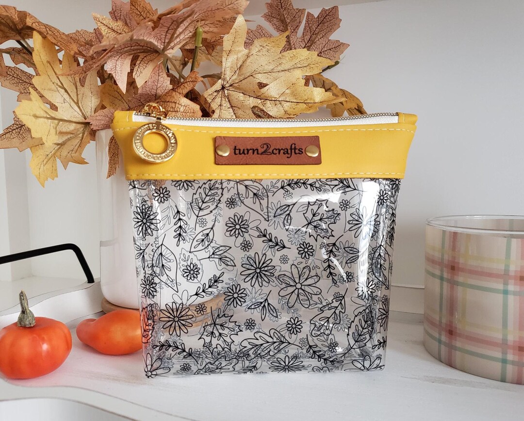 Clear Vinyl Pouch | Fall Leaves Pouch | Clear Bag - Etsy