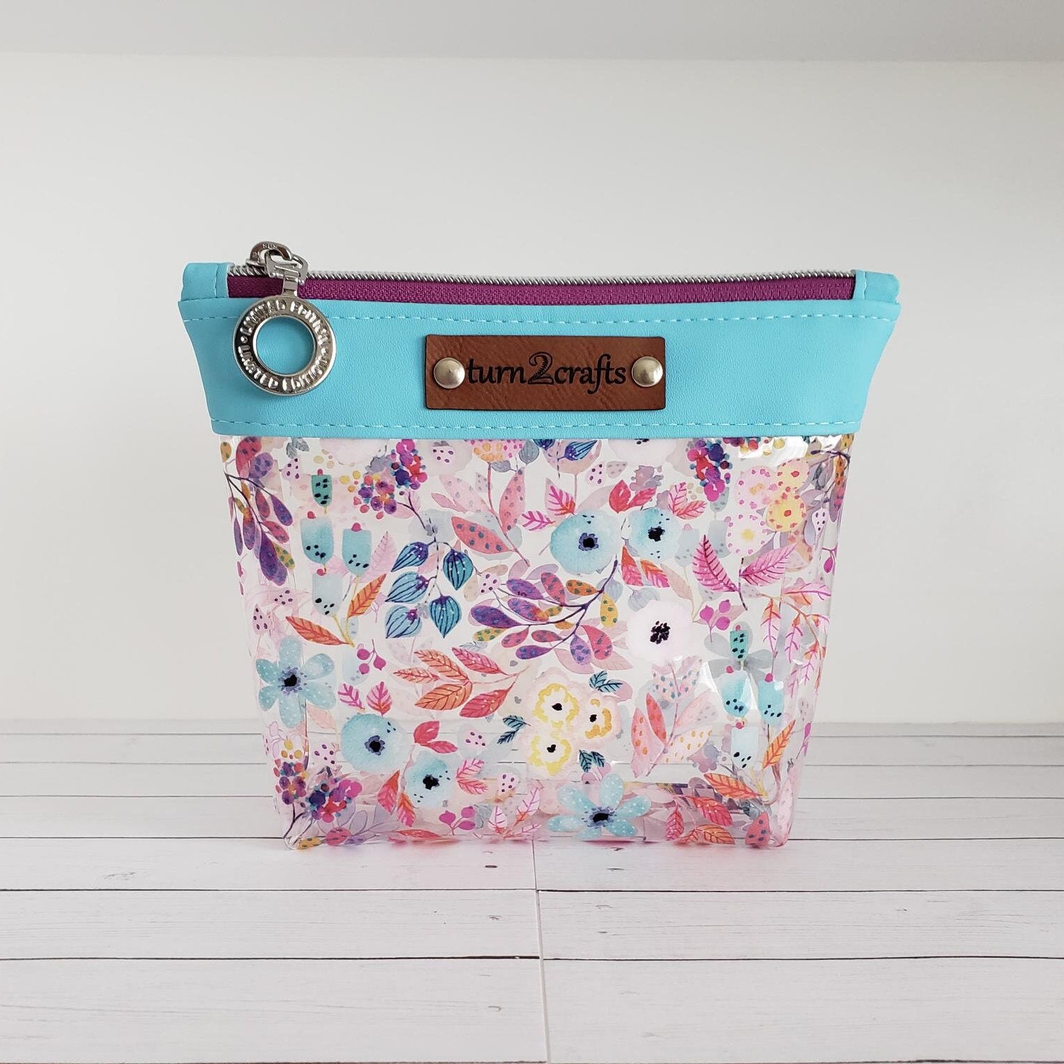 Clear Vinyl Pouch | Multi-colored Floral Pouch | Clear Bag - Etsy