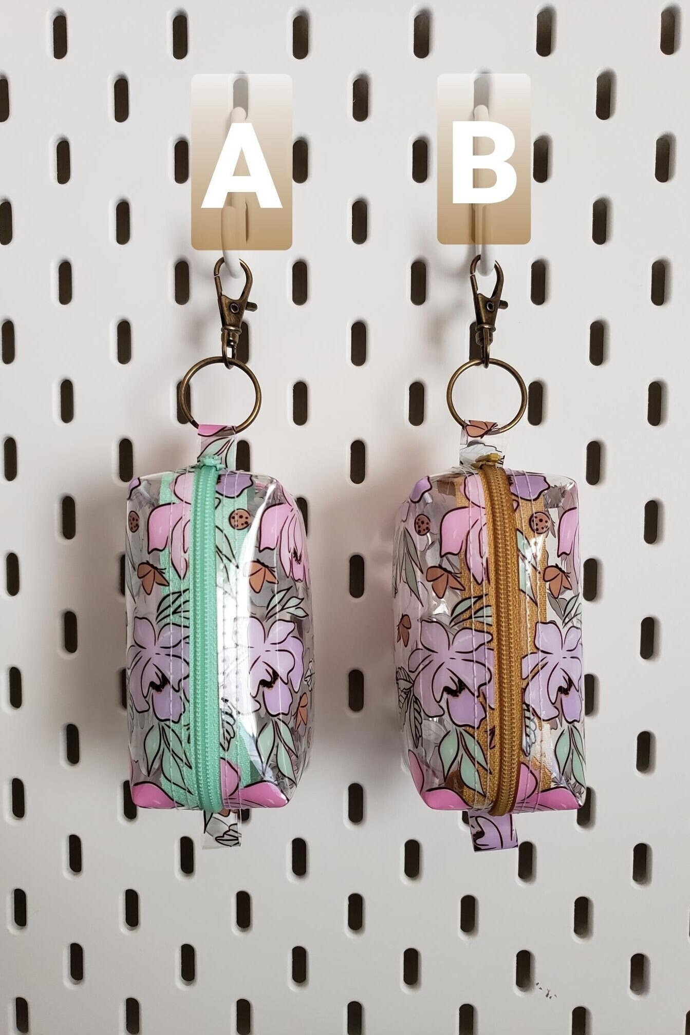 Floral Clear Vinyl Mini Boxy Bag Clear Mini Bag Clear Boxy Keychain - Etsy