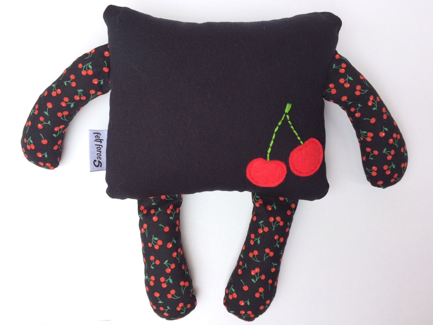 Plushie Monster Toy With Cherry Motif, Kawaii Plush Monster - Etsy