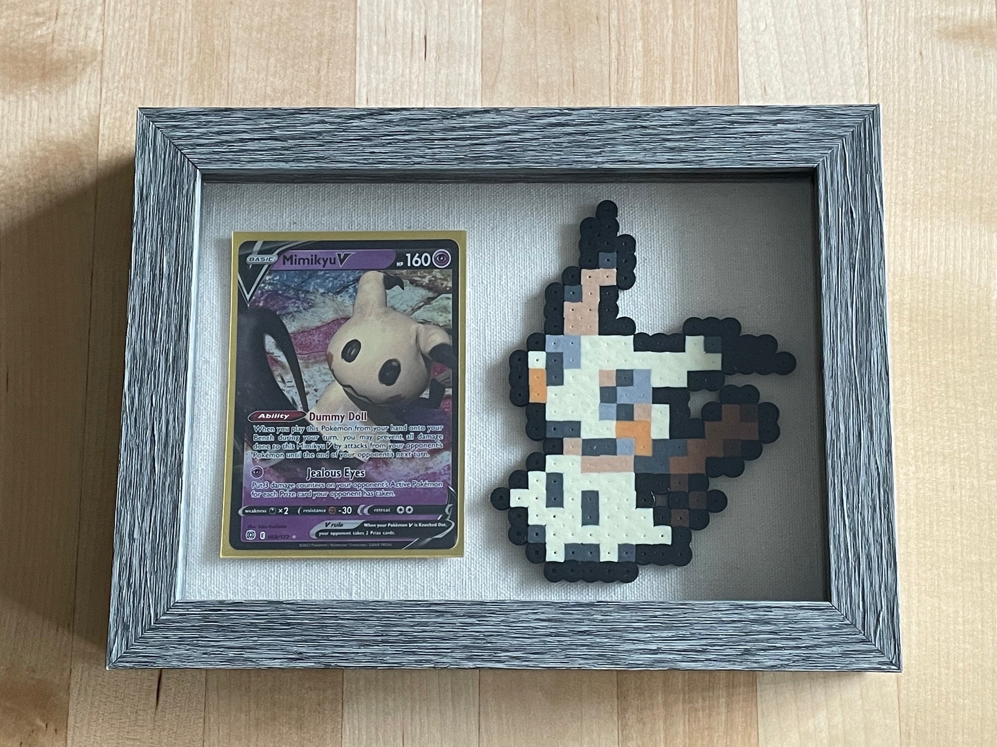 Mimikyu Shadow Box With Perler Bead and Pokemon Card - Etsy Mimikyu Shadow Box With Perler Bead and Pokemon Card - Etsy