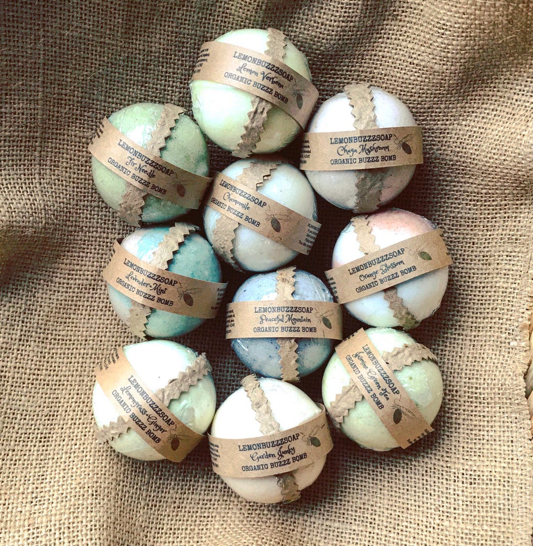 Set of 10 Bath Bombs+organic Bath Bombs+organic Bath Fizzy+rustic ...