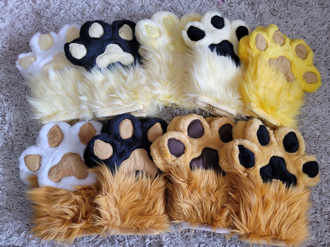 Yellow Furry Hand Paws - Etsy