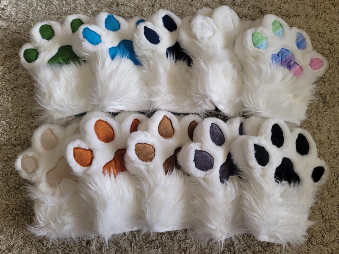 White Furry Hand Paws - Etsy