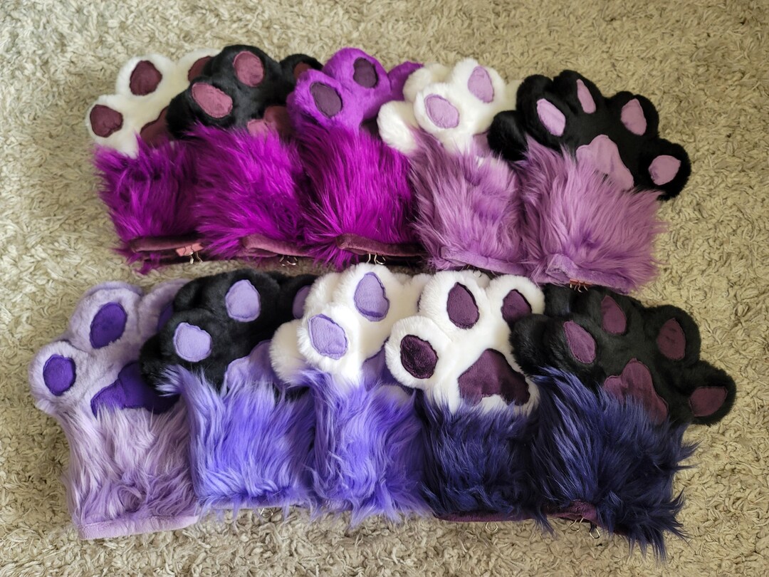 Purple Furry Hand Paws - Etsy