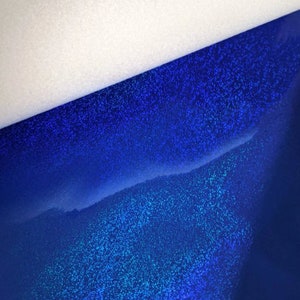 Blue Prismatic Holographic Embroidery Vinyl 12x52 Roll Canvas Backed ...