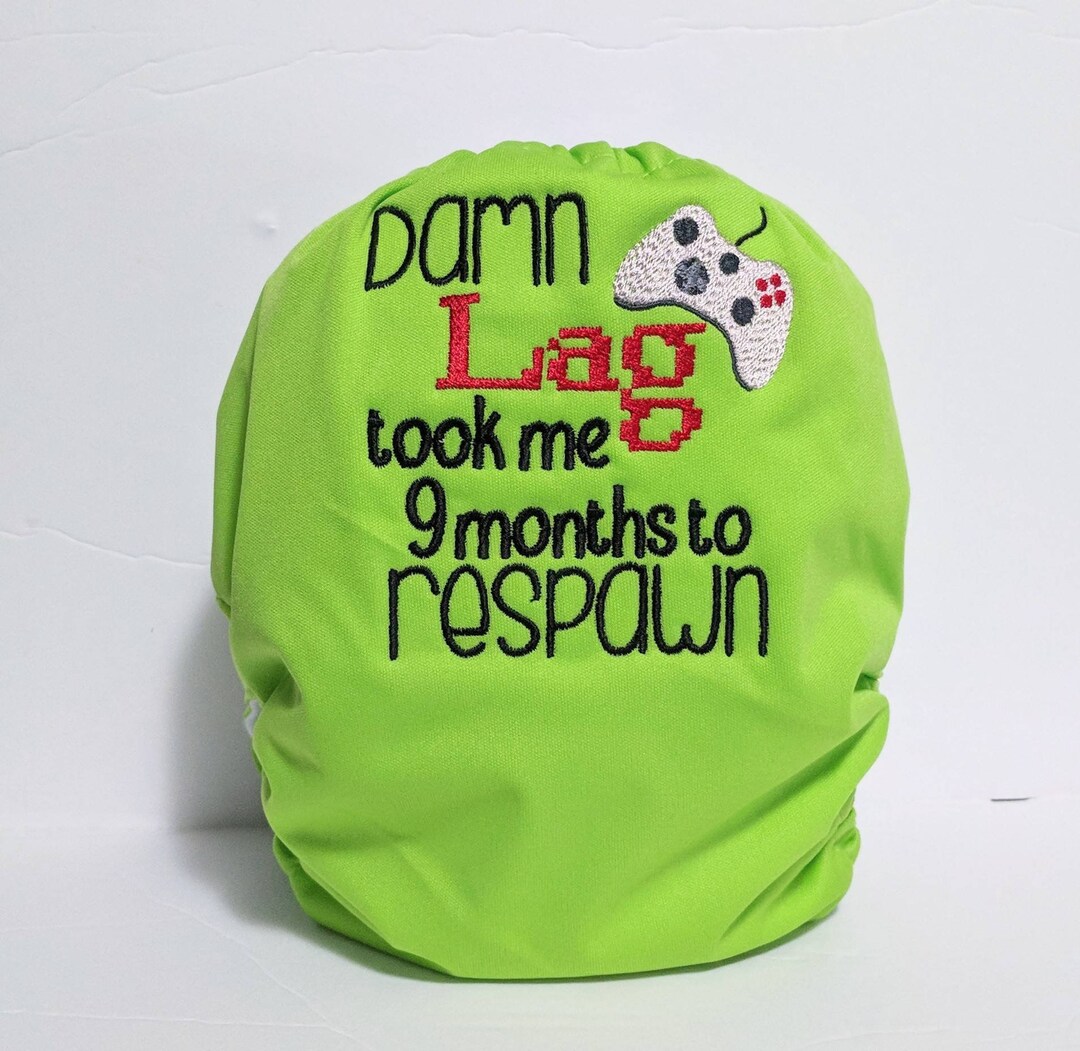Video Game Embroidered Cloth Diaper - Lag Embroidered Cloth Diaper ...