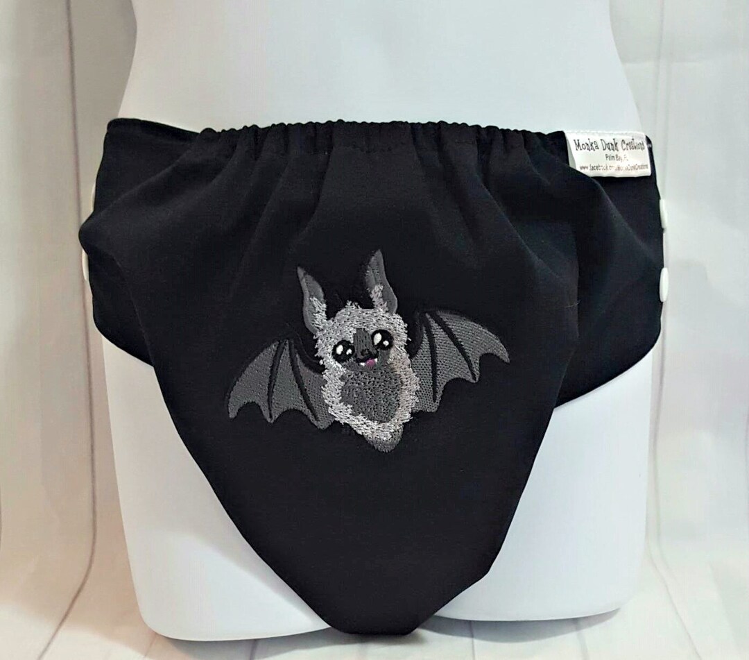 Bat Embroidered Cloth Diaper Halloween Cloth Nappy Baby Shower Bat Baby ...