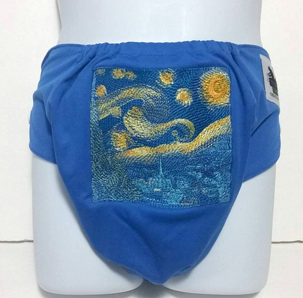 Starry Night Embroidered Cloth Diaper Van Gogh Nappy Pocket | Etsy