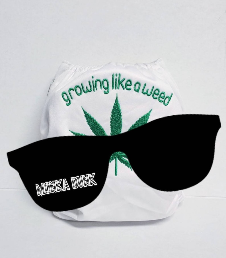 Marijuana Growing Like A Weed Cloth Diaper Embroidered Pot - Etsy