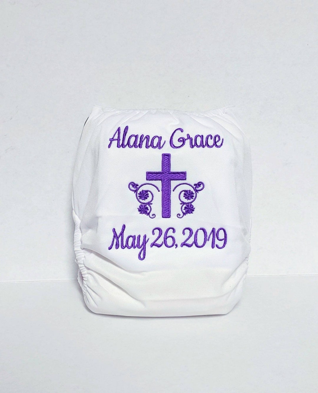 Baptism Embroidered Cloth Diaper Christian Cloth Diaper Embroidered ...