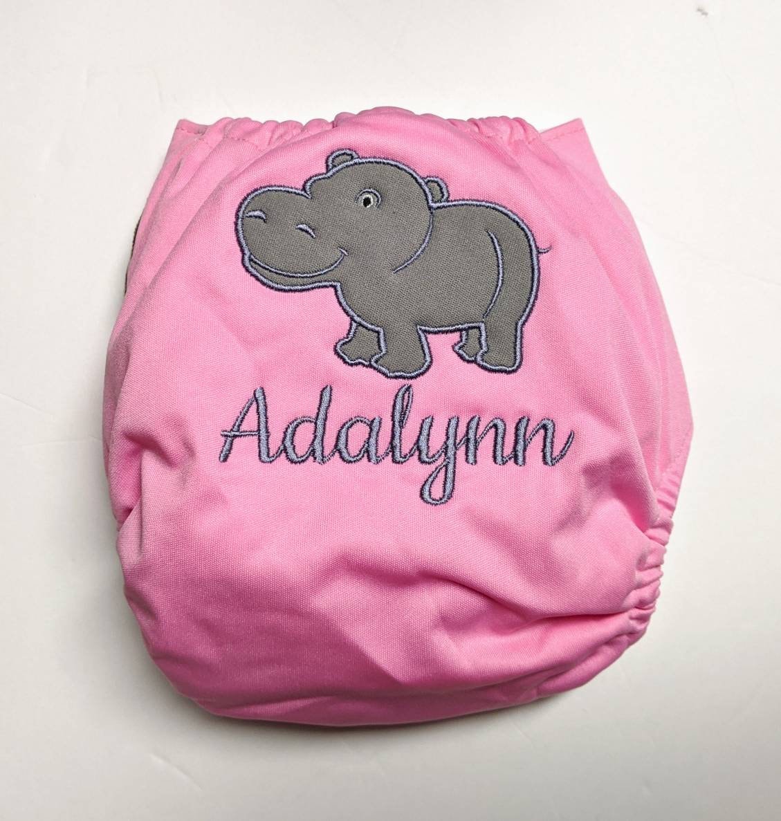 Hippo Birthday Embroidered Cloth Diaper Custom Personalized | Etsy