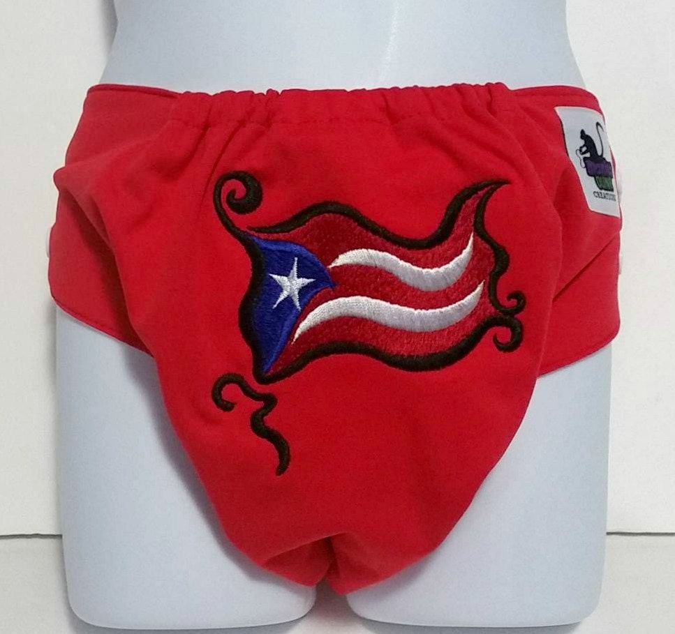 Embroidered Puerto Rico Cloth Diaper Flag Nappy Pocket | Etsy