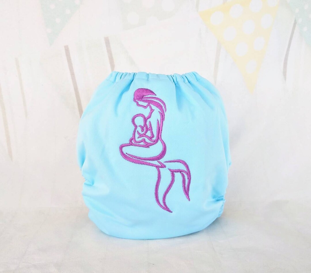 Breastfeeding Mermaid Cloth Diaper Mermaid Diaper Embroidered Cloth ...
