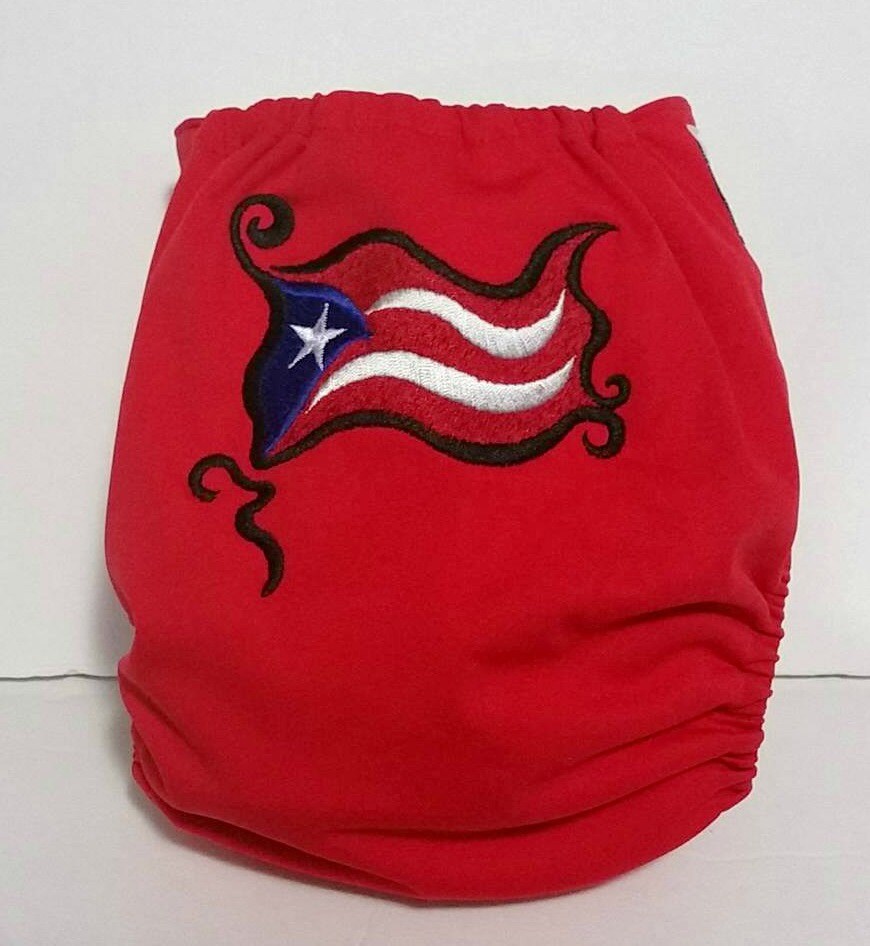 Embroidered Puerto Rico Cloth Diaper Flag Nappy Pocket | Etsy