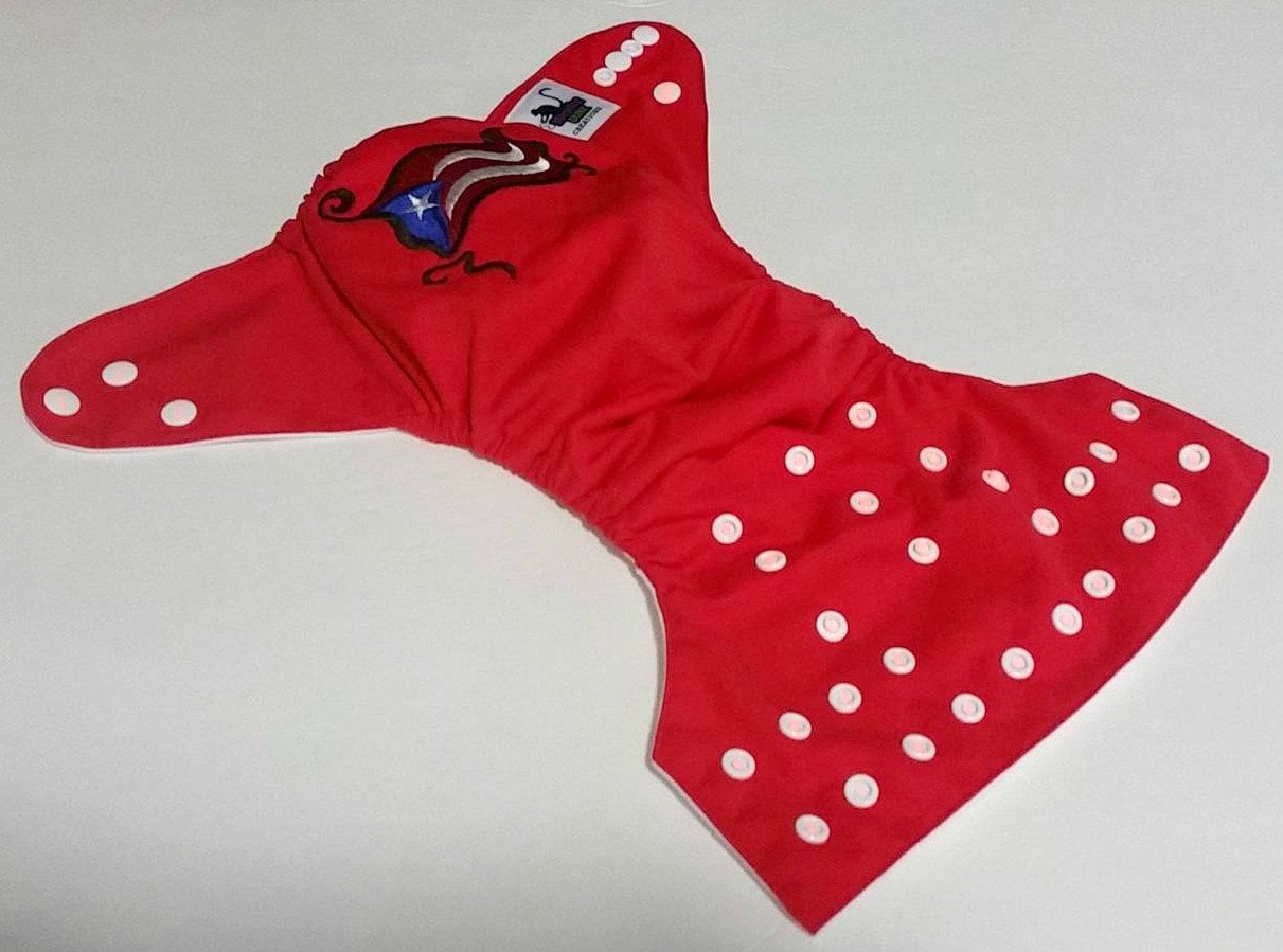 Embroidered Puerto Rico Cloth Diaper Flag Nappy Pocket | Etsy