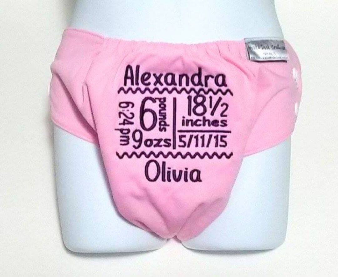 Birth Stats Cloth Diaper - Embroidered Custom Diaper - WAHM Cloth ...
