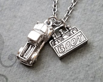 Truck Necklace SMALL Truck Jewelry Trucker Gift Trucking Car Necklace ...
