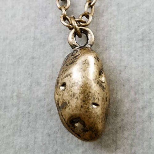 Potato Necklace SMALL Russet Potato Charm Necklace Bronze | Etsy