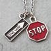 Stop Sign Necklace SMALL Red Stop Sign Charm Street Sign Driving ...