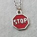 Stop Sign Necklace SMALL Red Stop Sign Charm Street Sign Driving ...