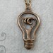 Lightbulb Necklace Bronze Light Bulb Necklace Light Necklace ...