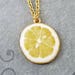 Lemon Necklace Lemon Jewelry Lemon Slice Charm Necklace Yellow Lemon ...