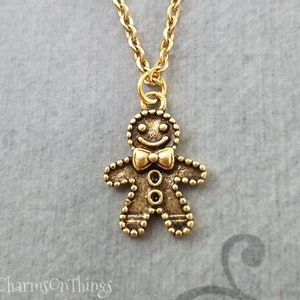 Gingerbread Man Necklace Gingerbread Necklace Christmas Necklace ...