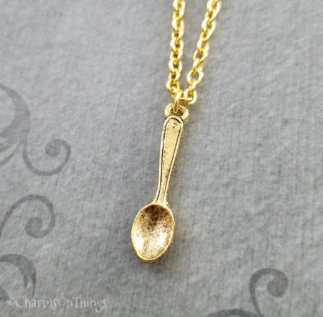 Spoon Necklace SMALL Spoon Pendant Necklace Spoon Jewelry Little Spoon ...