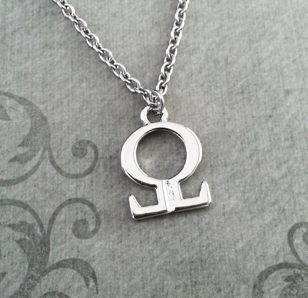 Omega Necklace SMALL Greek Letter Necklace Greek Alphabet Necklace ...