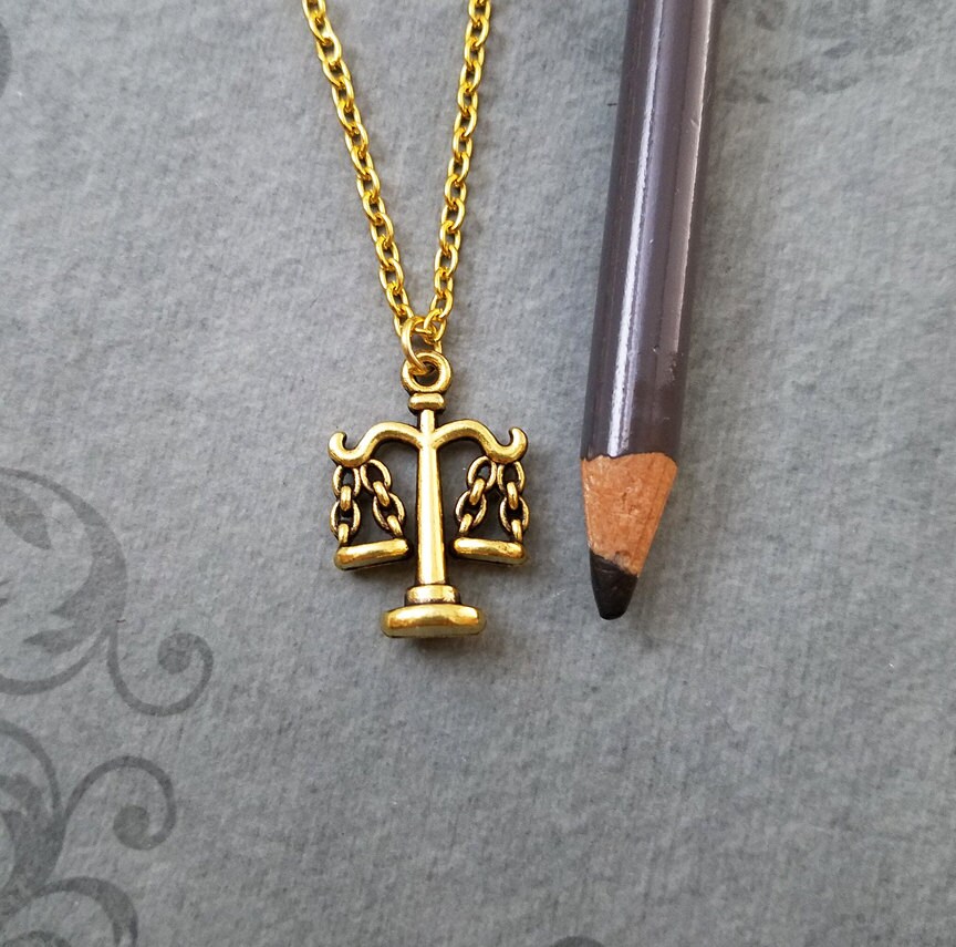 Scales Necklace SMALL Scales of Justice Necklace Scales Charm - Etsy