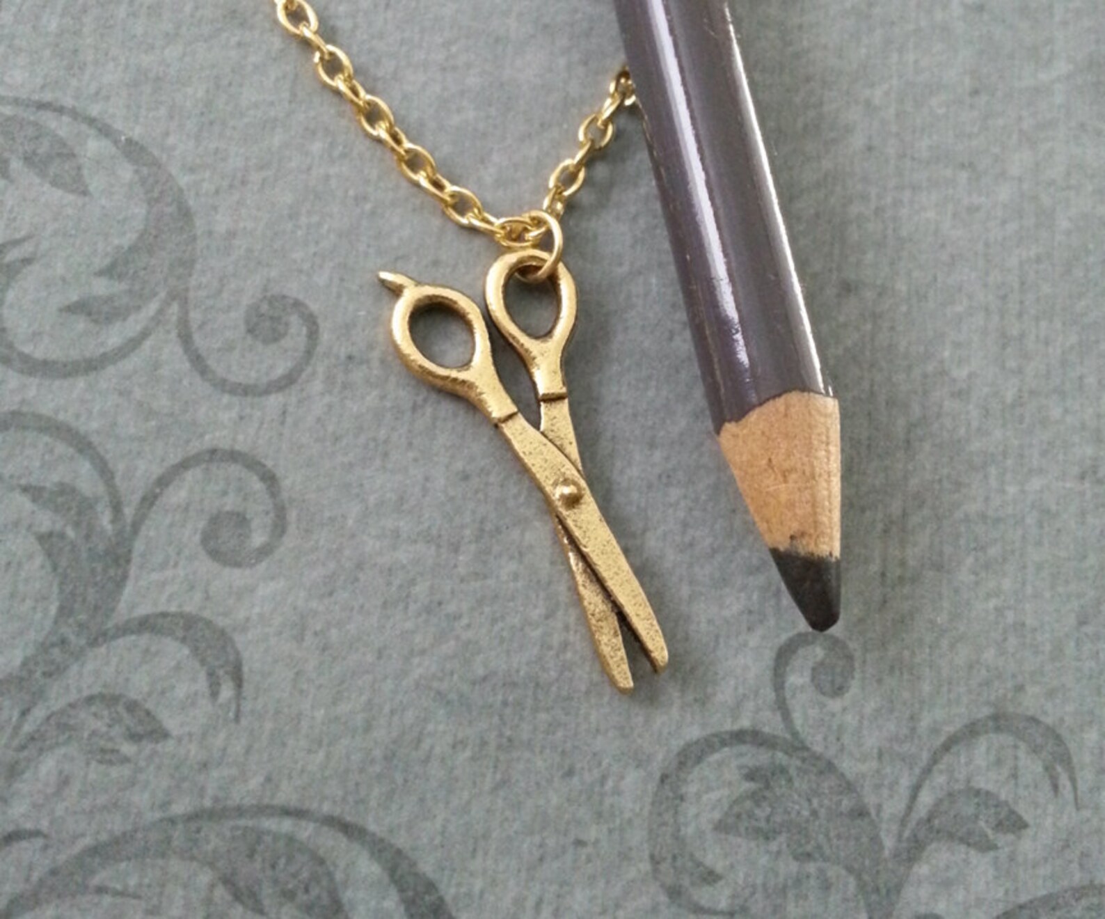 Scissors Necklace VERY SMALL Scissors Jewelry Gold Necklace | Etsy