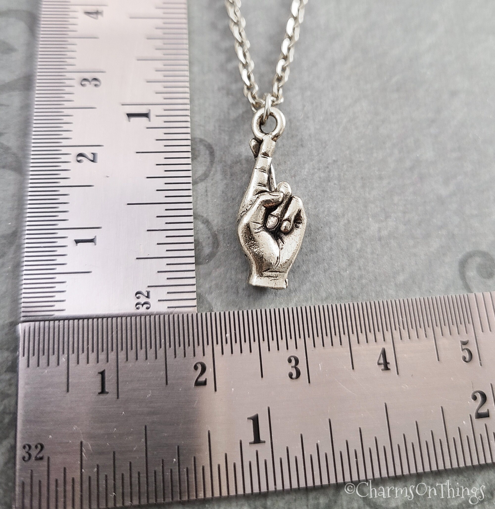 Fingers Crossed Necklace SMALL Fingers Crossed Charm Necklace Good Luck ...
