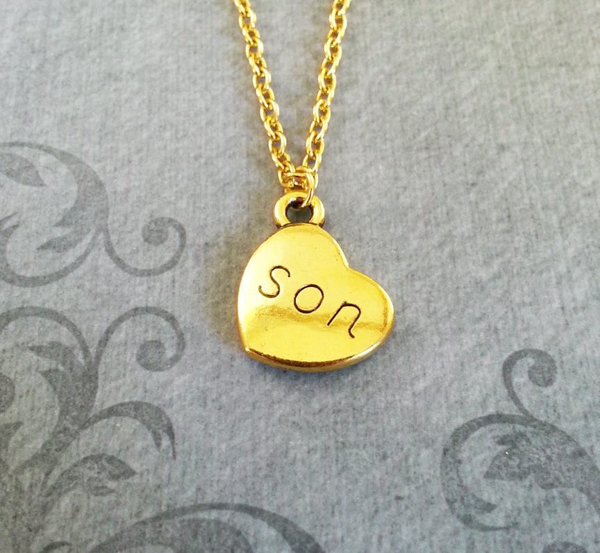 Son Necklace SMALL Son Jewelry Mom Necklace Mom Jewelry Son | Etsy