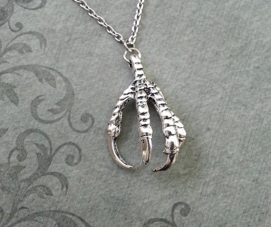 Talon Necklace Silver Claw Necklace Dragon Claw Jewelry Fantasy ...